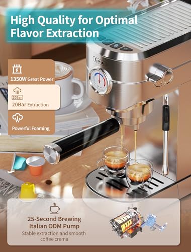 Snapklik.com : Gevi Professional Semi-Automatic Espresso Machine 20 Bar