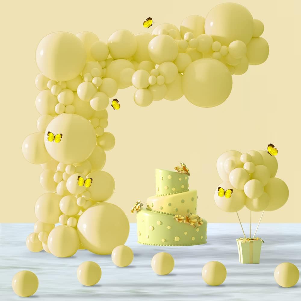 Amazon.com: BEISHIDA Light Yellow Balloons Garland - 100 PCS 5/10/12/18 ...