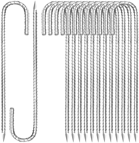 Amazon.com : NDSWKR 16 Inch J Hook Rebar Stakes, 14 Pack Chain Link ...
