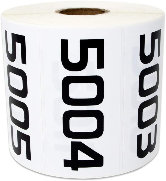Amazon.com : Consecutive Numbers [5001-6000] - 3" x 1.5" Number ...