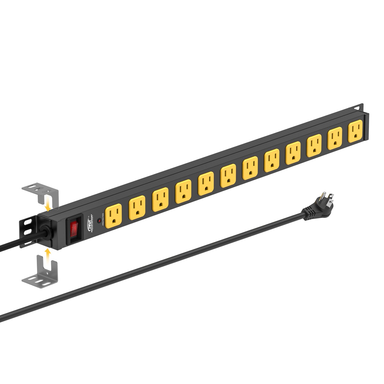 Amazon.com: Mountable Long Power Strip, 2100 Joules Heavy Duty Surge ...