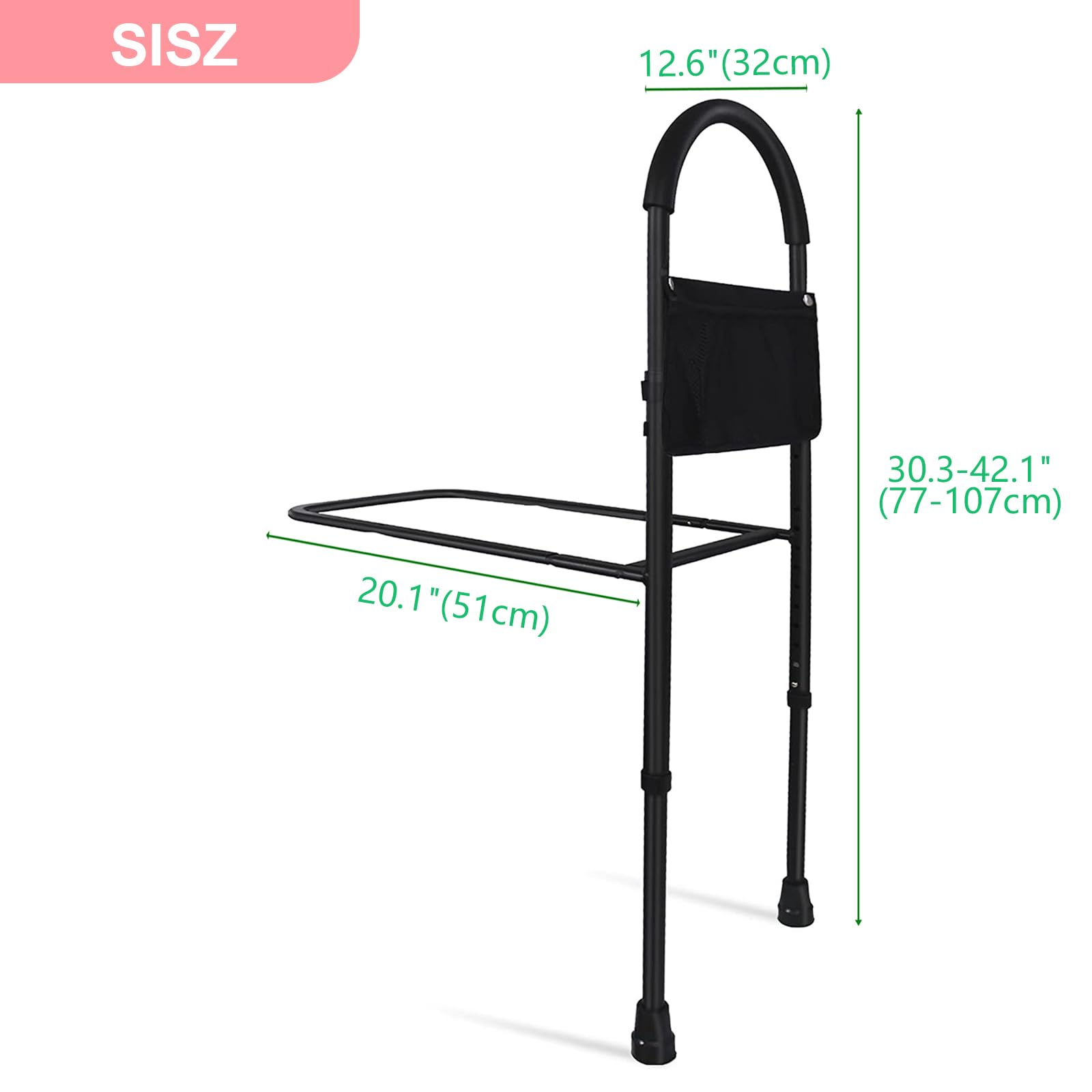 Thaijoy Bed Rail with Support Legs - Bed Rails for Elderly Adults ...