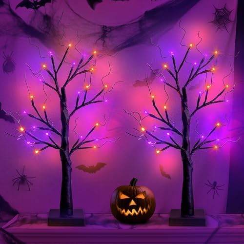 Amazon.com: Efunly 2 Pack 24 Inch Halloween Black Spooky Tree with ...