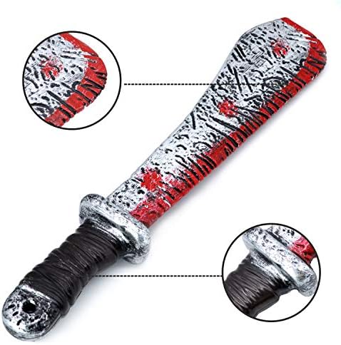 Amazon.com: 2 Bloody Machetes Costume Prop with Realistic Fake Bleeding ...