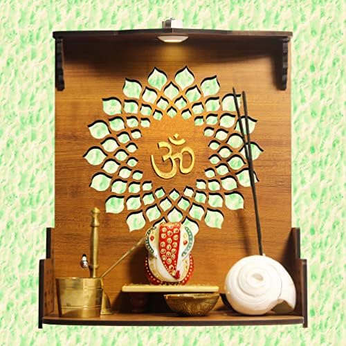 Heartily® Pushp Beautiful Corner Wooden Pooja Stand Mandir for Home ...