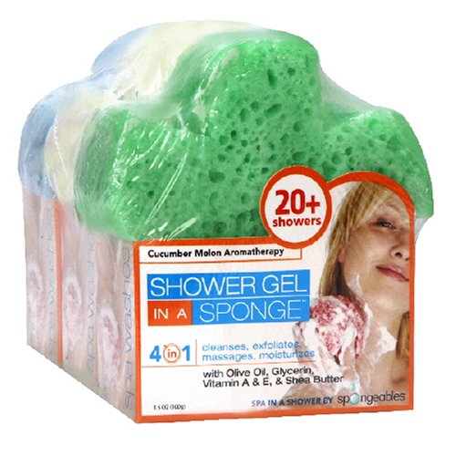 Amazon.com : Spongeables Spa in a Shower Shower Gel in a Sponge, Clover ...