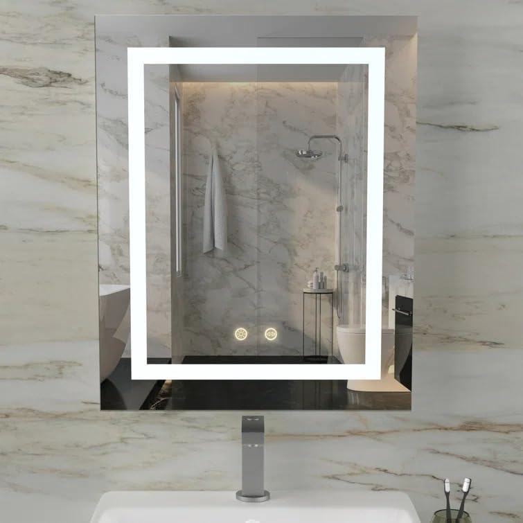 VENETIAN IMAGE LED Front-Lighted Bathroom/Vanity Mirror (45x60cm) with ...
