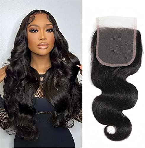 Amazon.com : Body Wave HD Lace Closure 18 Inch Free Part 4x4 Human Hair ...