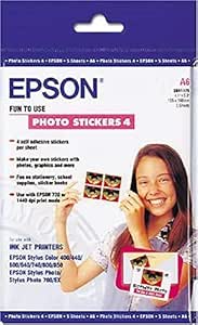 Epson Photo Sticker No. S041176 (A6 / 5 Sheets of 4 Stickers) : Amazon ...