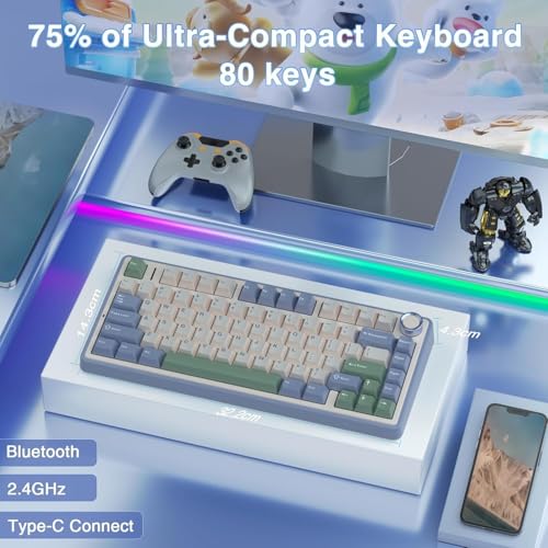 F75 75% Wireless Mechanical Keyboard | Hot Swappable | Pre-lubed Linear ...