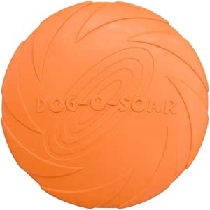 Dog Flying Disc Toy,Pet Training Rubber Frisbee Interactive Toys ...