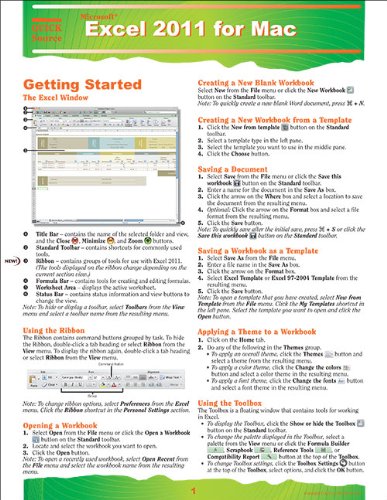 Amazon.co.jp: Excel 2011 for Mac Quick Source Reference Guide : 本
