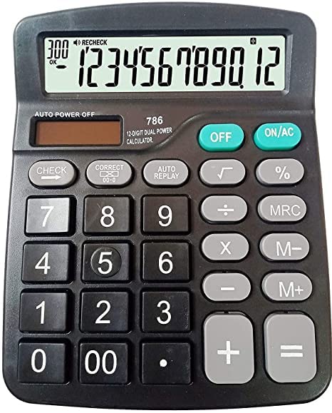 PRETINA 786 Dual Power Check & Correct Calculator for Office, Shops ...