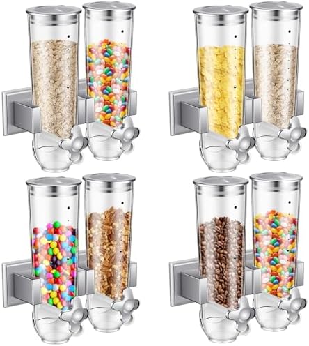 Amazon.com: Milky House Food Dispensers Wall Mount, 2 Pack Dry Cereal ...