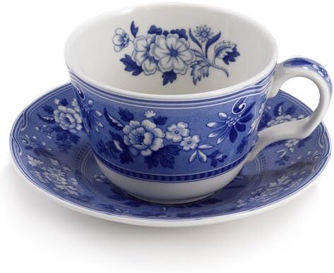 Amazon.com | Spode Blue Botanical Teacup Set: Teacup With Saucer: Cup ...