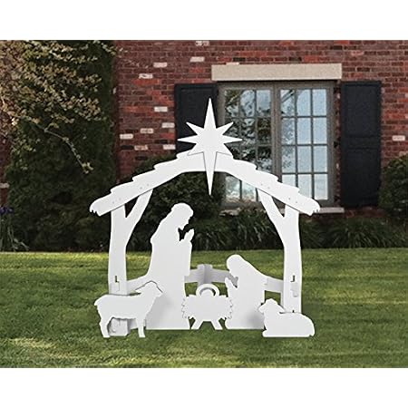Amazon.com: FrontYard Originals Complete Large White Outdoor Nativity ...