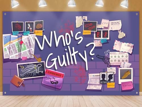 Amazon.com : Murder Mystery Party Backdrop Detective Banner, Mystery ...