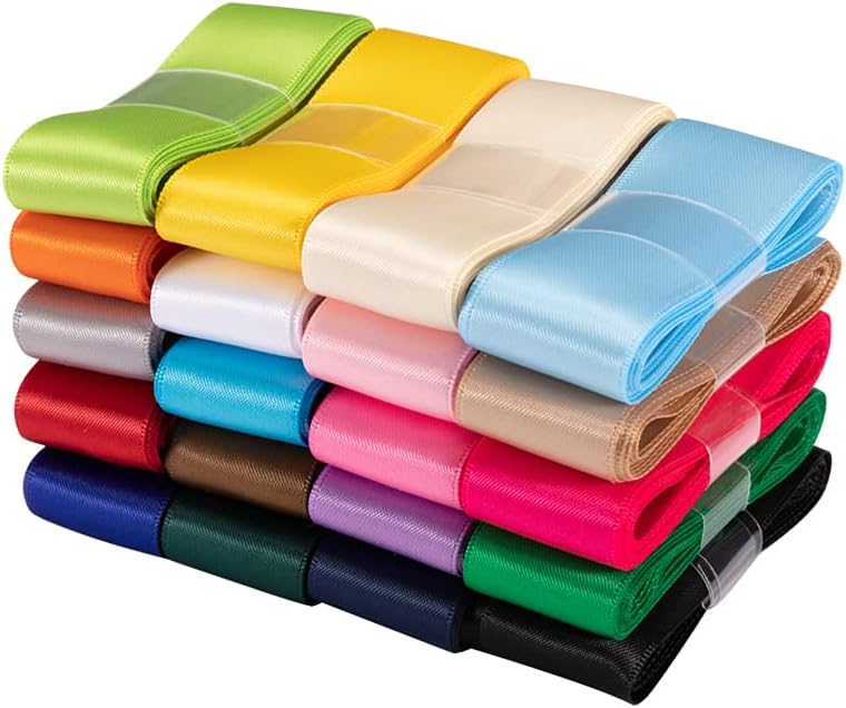 Amazon.com: Chenkou Craft 2 Inch (50mm) 20Yards Single Face Solid Satin ...