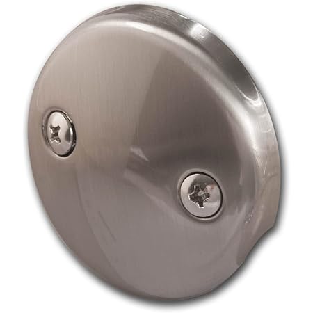 CalcMetal Dual Hole Bathtub Drain Overflow Plate with Two Screws, Easy ...