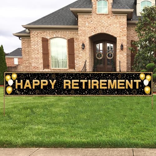 Amazon.com: ANATANOWOR Retirement Party Decorations, Large Black and ...