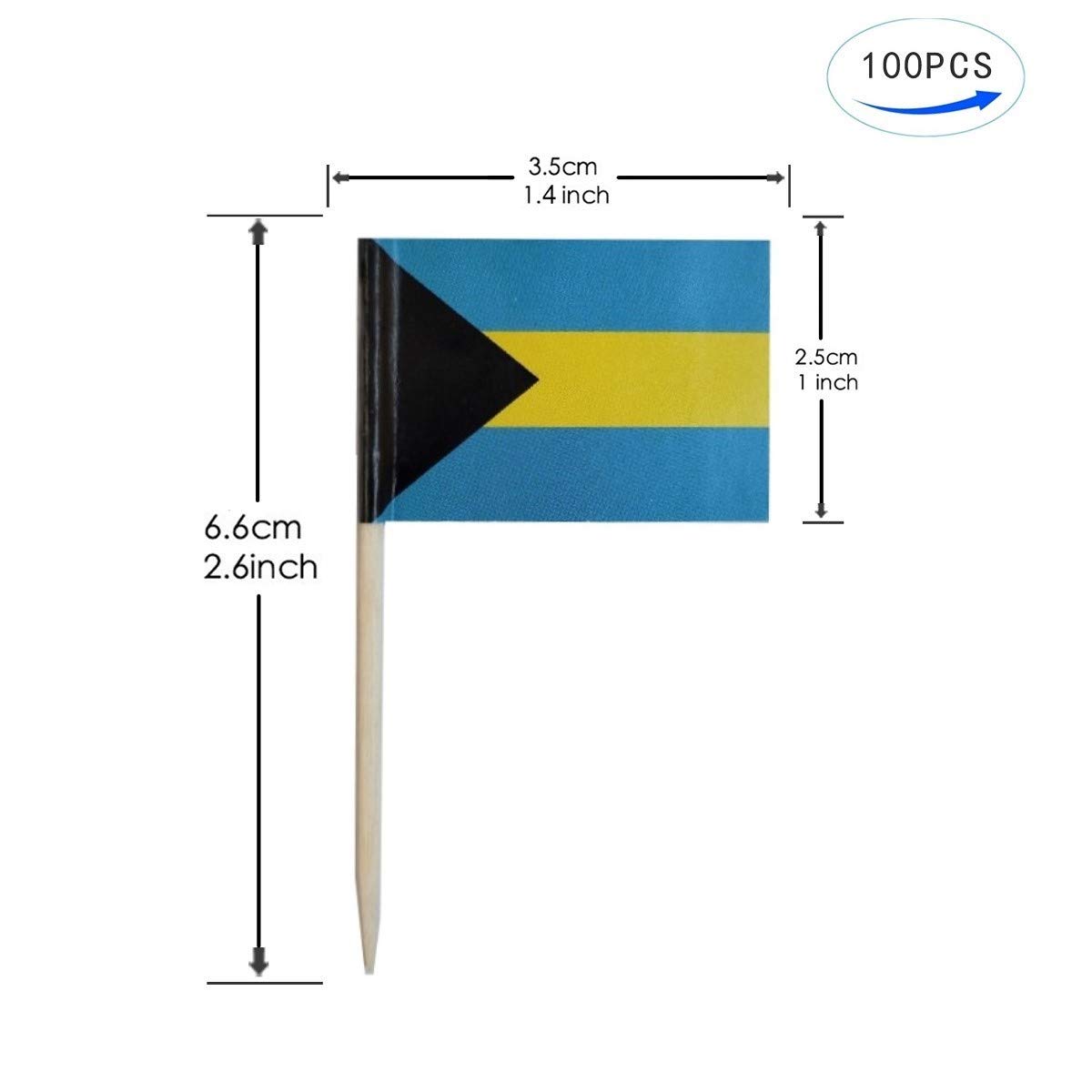 Snapklik.com : CYPS 100 Pcs Bahamas Flag Bahamian Toothpick Flags ...