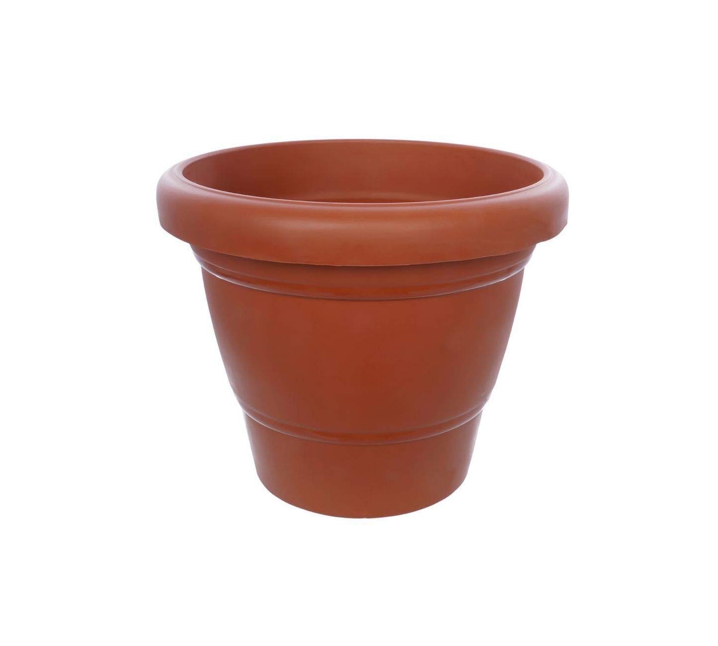 Blest Garden Heavy Plastic Planter Pot/Gamla 6 inch (Brown, Pack of 1 ...