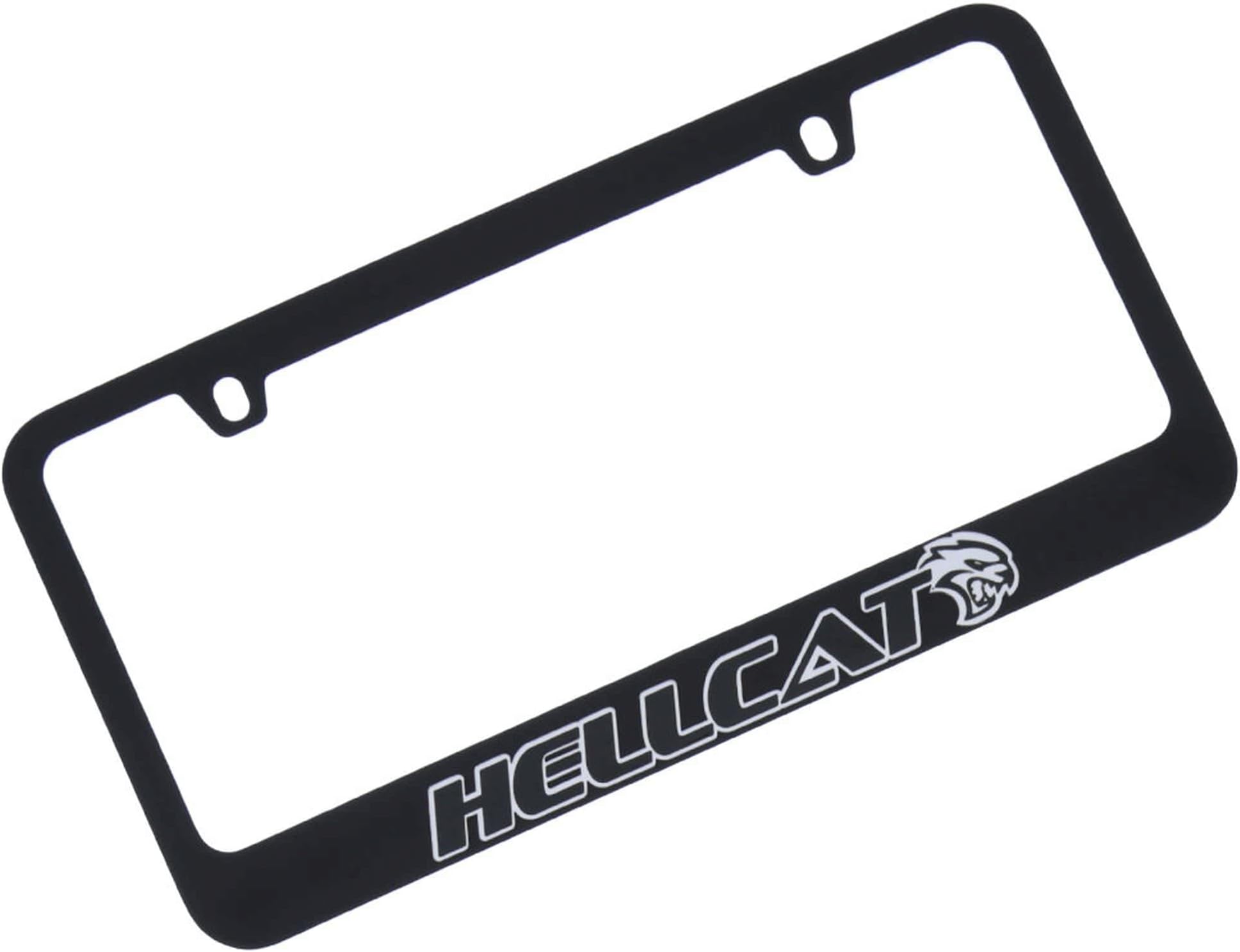 Amazon.com: Dodge SRT Hellcat Logo Blackout License Plate Frame ...