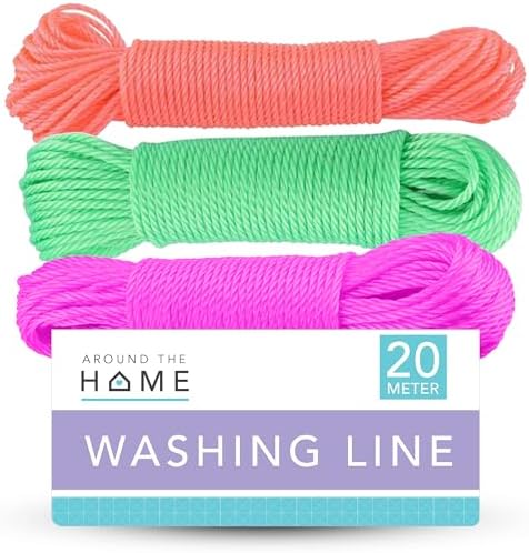 SOL 2pk Washing Line, 20m Nylon Rope, Extra Strong Heavy Duty Cord for ...