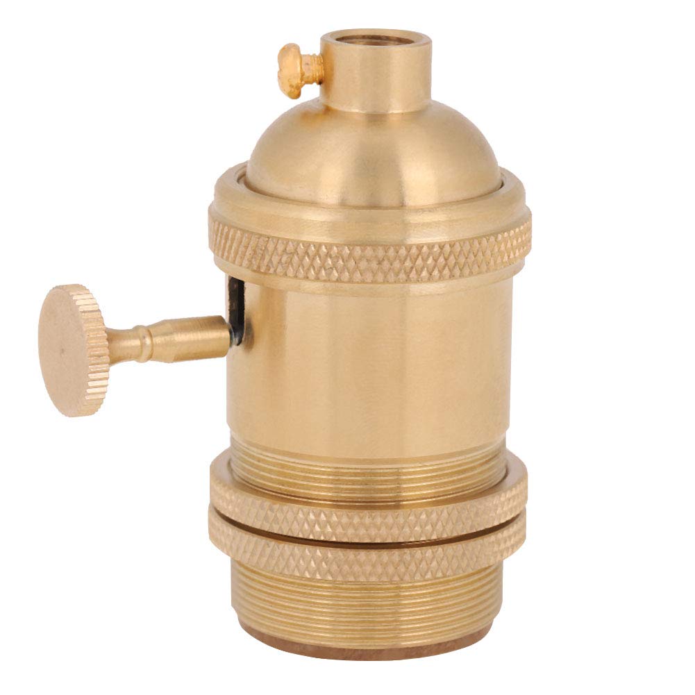Vintage E27 Light Socket, Brass Screw Thread Bulbs Socket Holder ...