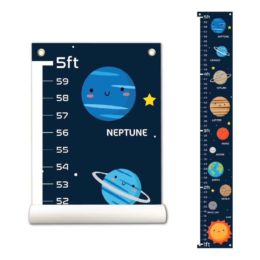 Buy Kids Canvas Growth Chart, Height Chart, Growth Chart Banner, Planet Growth Chart Online at ...