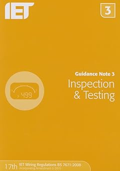 Guidance Note 3: Inspection & Testing (Electrical Regulations): Amazon ...