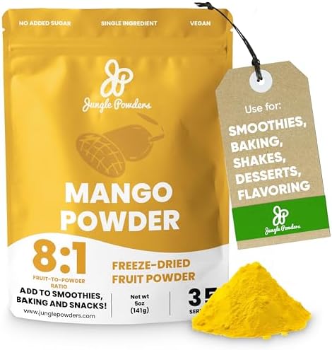 Amazon.com: Jungle Powders Freeze Dried Mango Powder 5 Ounce Bag, Mango ...