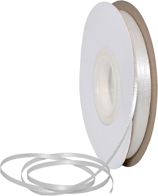 Amazon.com: Morex Ribbon Double Face Satin Ribbon 1/4" X 50 YD White ...