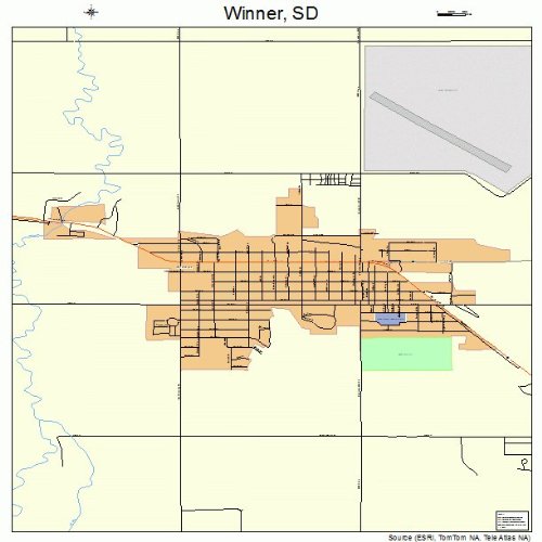Amazon.com: Large Street & Road Map of Winner, South Dakota SD ...