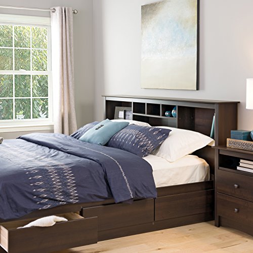 Prepac King Size Bed Headboard: Stylish Espresso King Headboard with ...