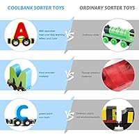 Amazon.com: Wondertoys 27 PCS Wooden Alphabet Train Toy Wooden Magnetic ...
