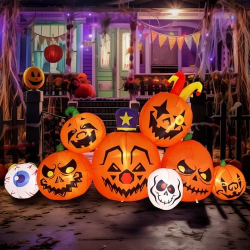 Amazon.com: SEASONBLOW 10 Ft Halloween Inflatable Pumpkin Headless ...