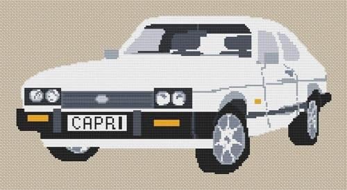 Ford Capri Cross Stitch Kit – white – BigaMart