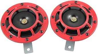 Amazon.co.jp: 12V 115db Electric Horn Left and Right 2 Piece Set Loud ...