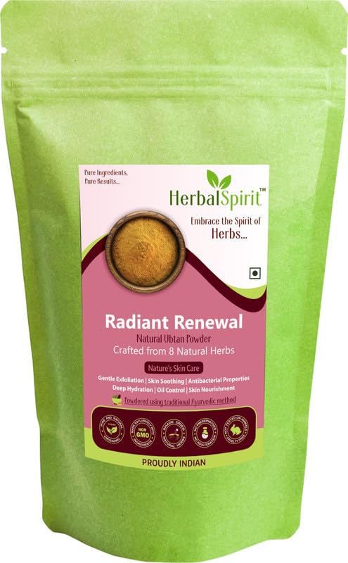Herbal Spirit Radiant Renewal Ubtan Powder Enriched with 8 Natural ...