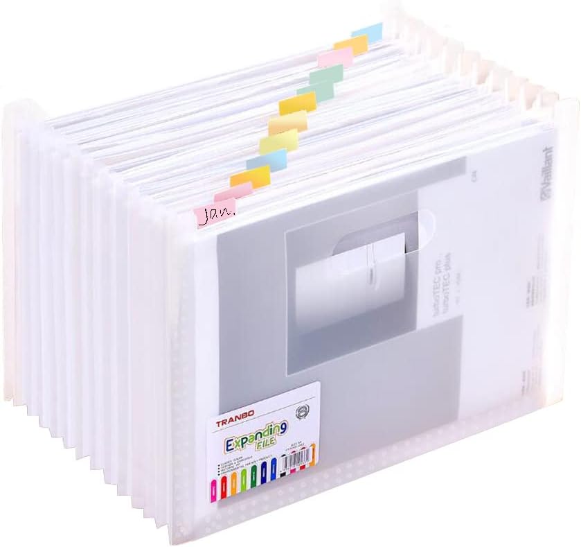TRANBO Expanding File Folder with 13 Pockets, A4 Expandable Document ...
