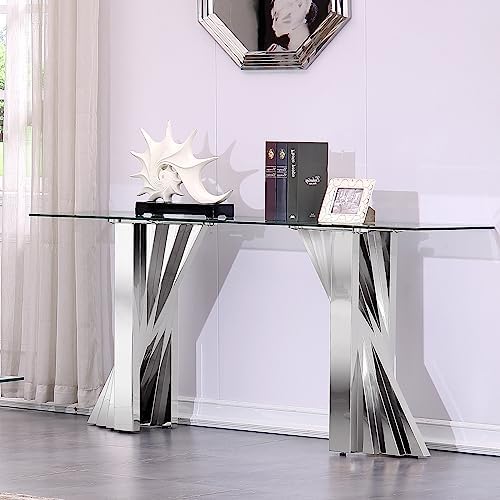Amazon.com: Modern Style Console Table Narrow Sofa Table with Tempered ...