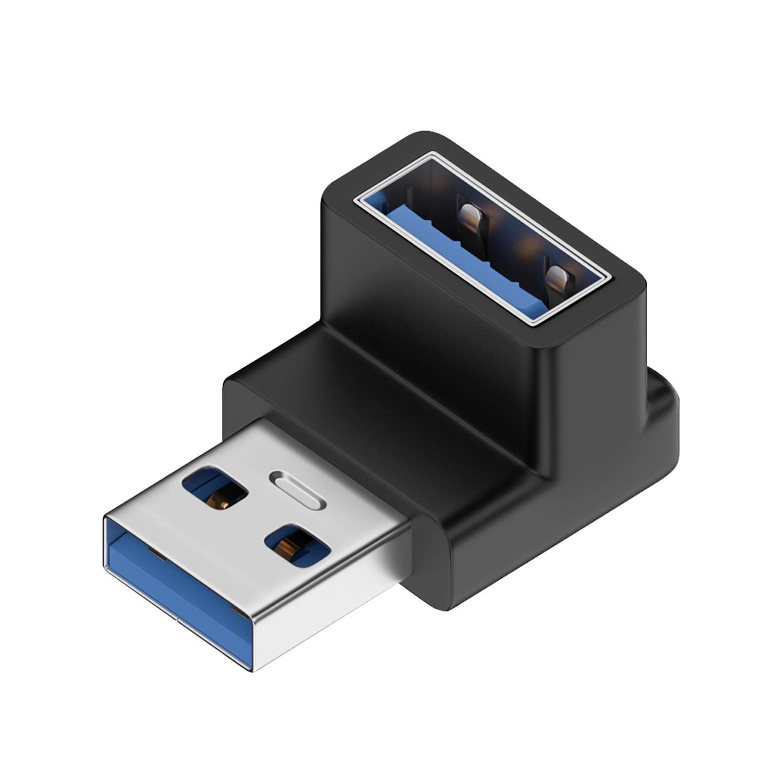 Amazon.co.jp: USB 3.0 アダプタ L型 90度 直角 方向変換アダプター オス×メス 高速 10bps pe A USB ...