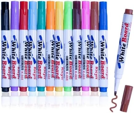 KAXIMON Whiteboard Pens 12 Pack, White Board Markers Erasable ...