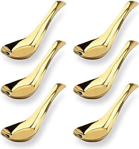 Amazon.com: Asian Soup Spoons Stainless Steel Chinese Soup Spoons Set ...