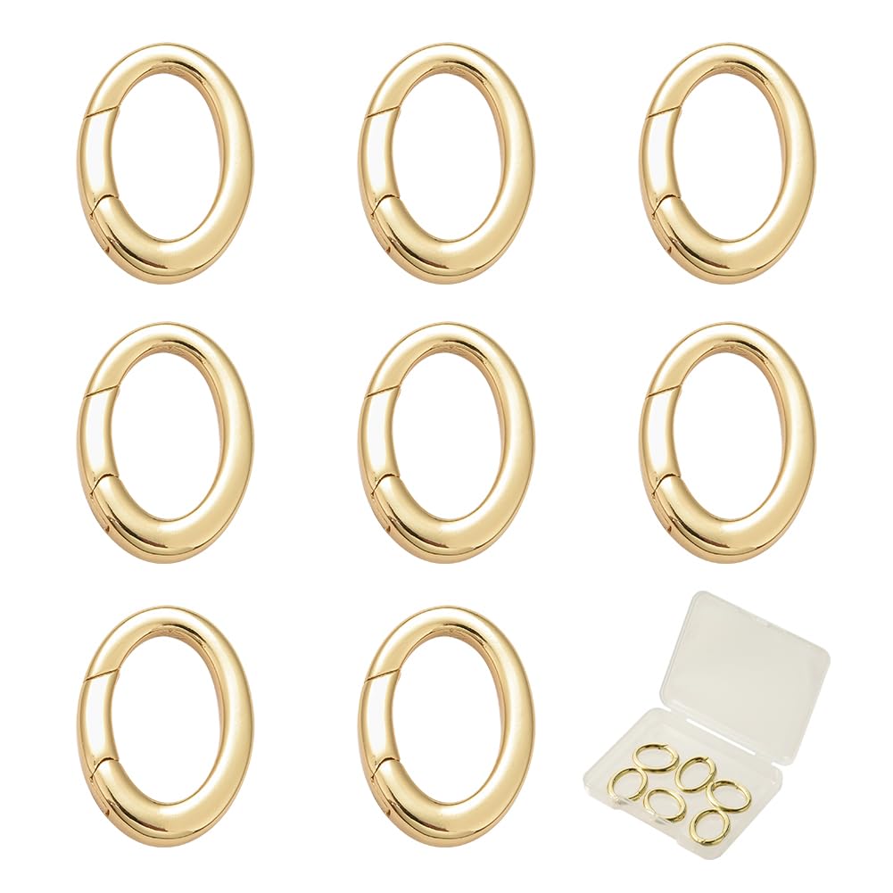 Amazon.com: SUNNYCLUE 1 Box 8Pcs 18K Gold Plated O Ring Spring Gate ...