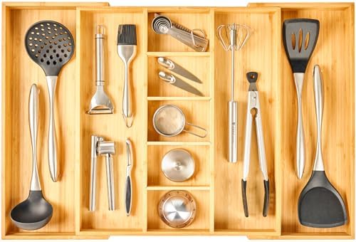 Umilife Extra Large Expandable Kitchen Drawer Organizer for Utensil and ...