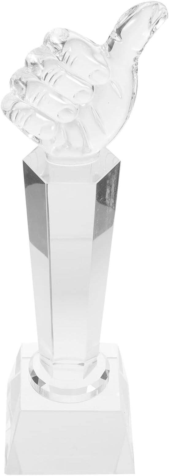 Amazon.com : Thumbs Up Award Trophies Crystal Glass Trophy Finger ...