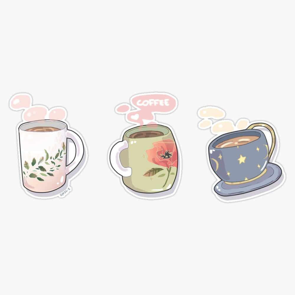 Amazon.com: Coffee Mugs Sticker Vinyl Waterproof Sticker Decal Car ...