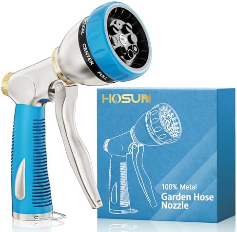 Amazon.com: HOSUN Garden Hose Nozzle Sprayer Heavy Duty, 100% Metal ...
